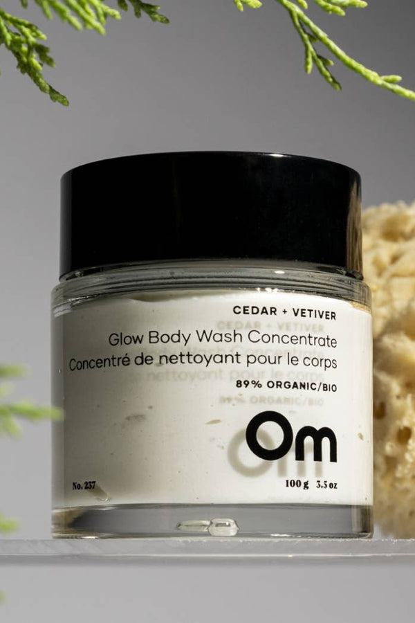 Om Organics Cedar + Vetiver Glow Body Wash Concentrate - Covet in Qualicum